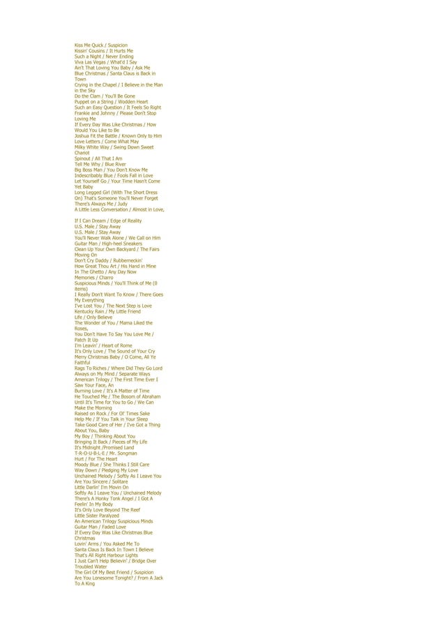 Elvis Presley La Legende Romantique 1967 70 Bmg France 1998 | PDF