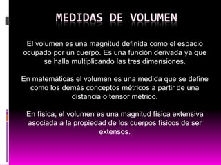 El volumen | PPTX