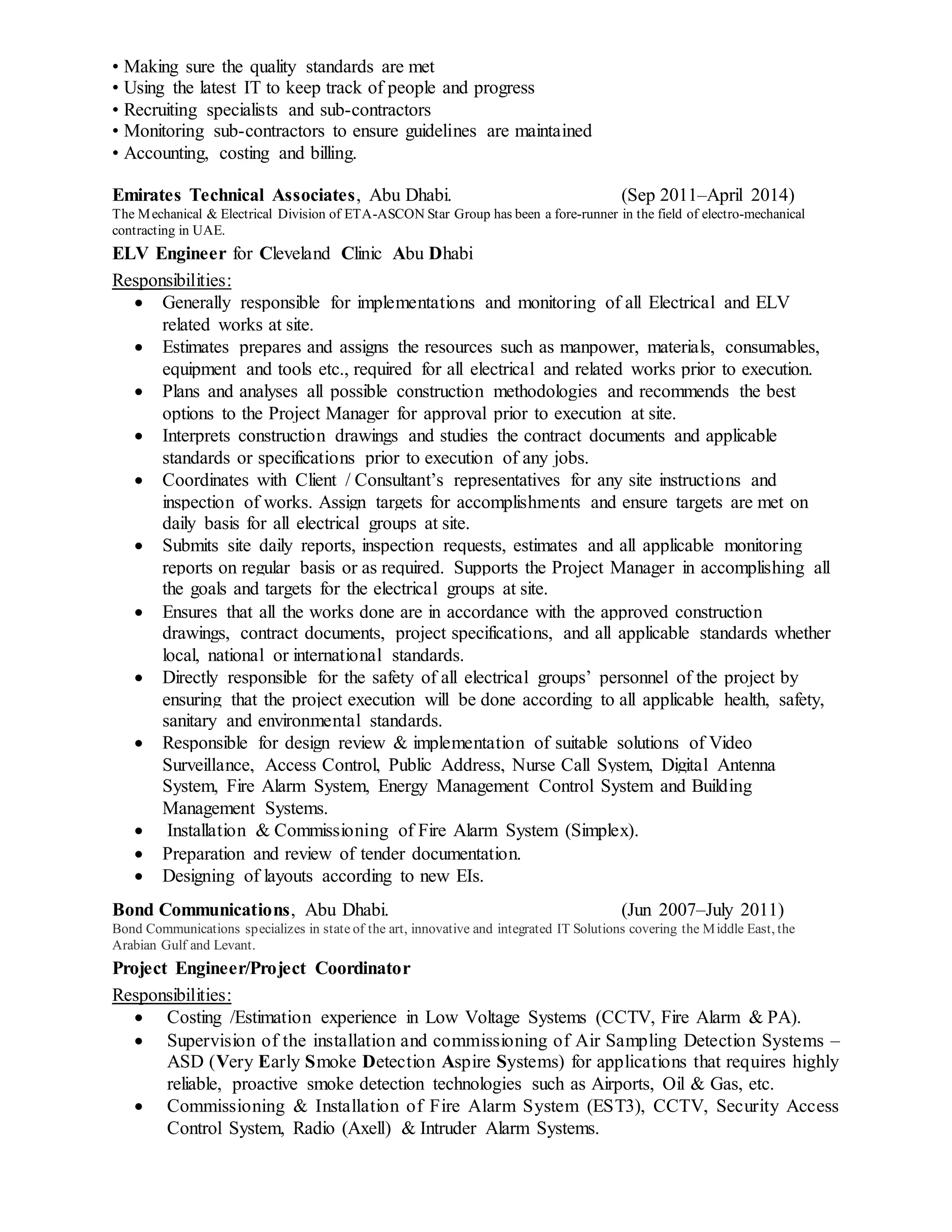 ELV Project Manager CV | DOCX