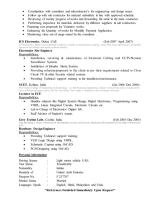 ELV Project Manager CV | DOCX