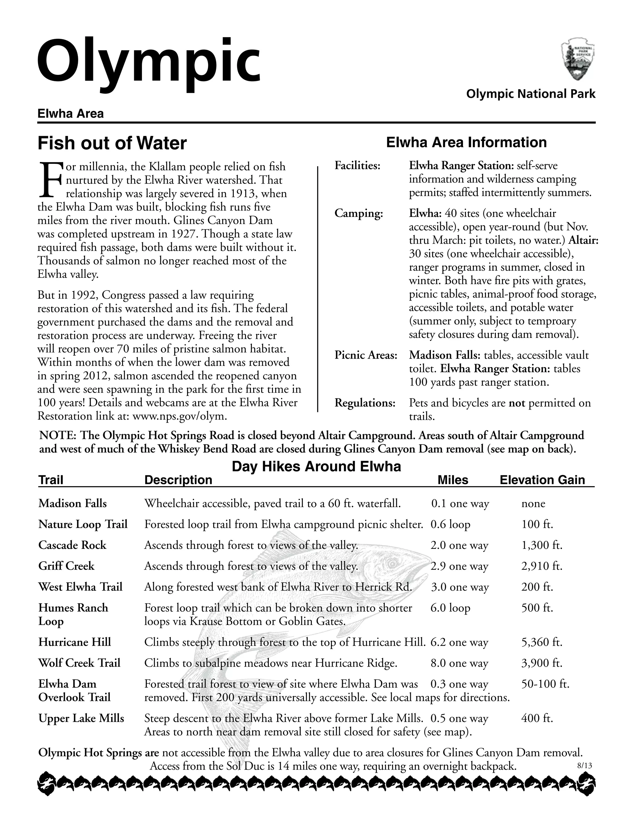 NostalgicOutdoors™- Olympic National Park Guide- Elwha Area Hiking | PDF