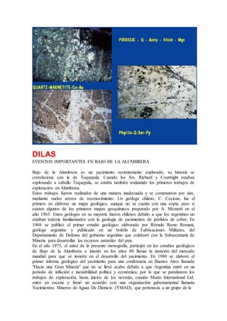 El yacimiento de cobre y oro de bajo de la alumbrera expocicion | DOC