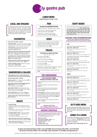 ely gastro pub new lunch menu | PDF