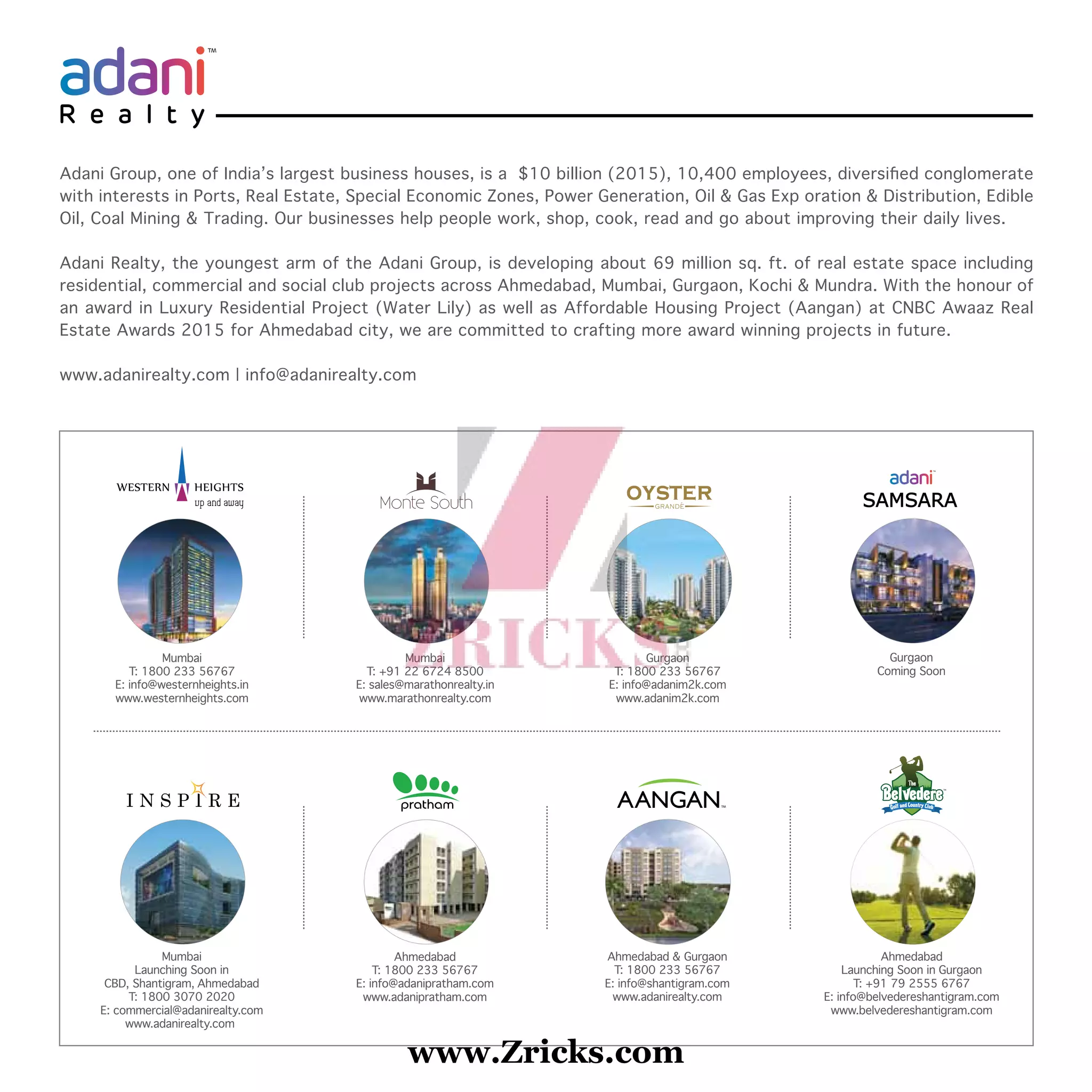 Adani Shantigram Elysium Brochure - Zricks.com