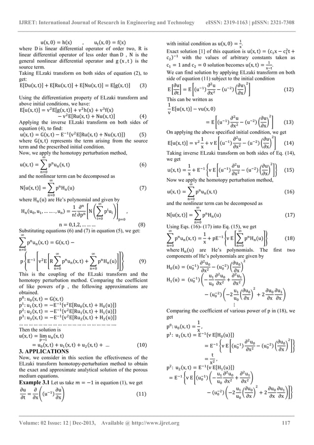 Elzaki transform homotopy perturbation method for | PDF