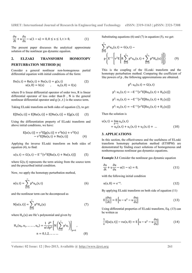 Elzaki transform homotopy perturbation method for (2) | PDF