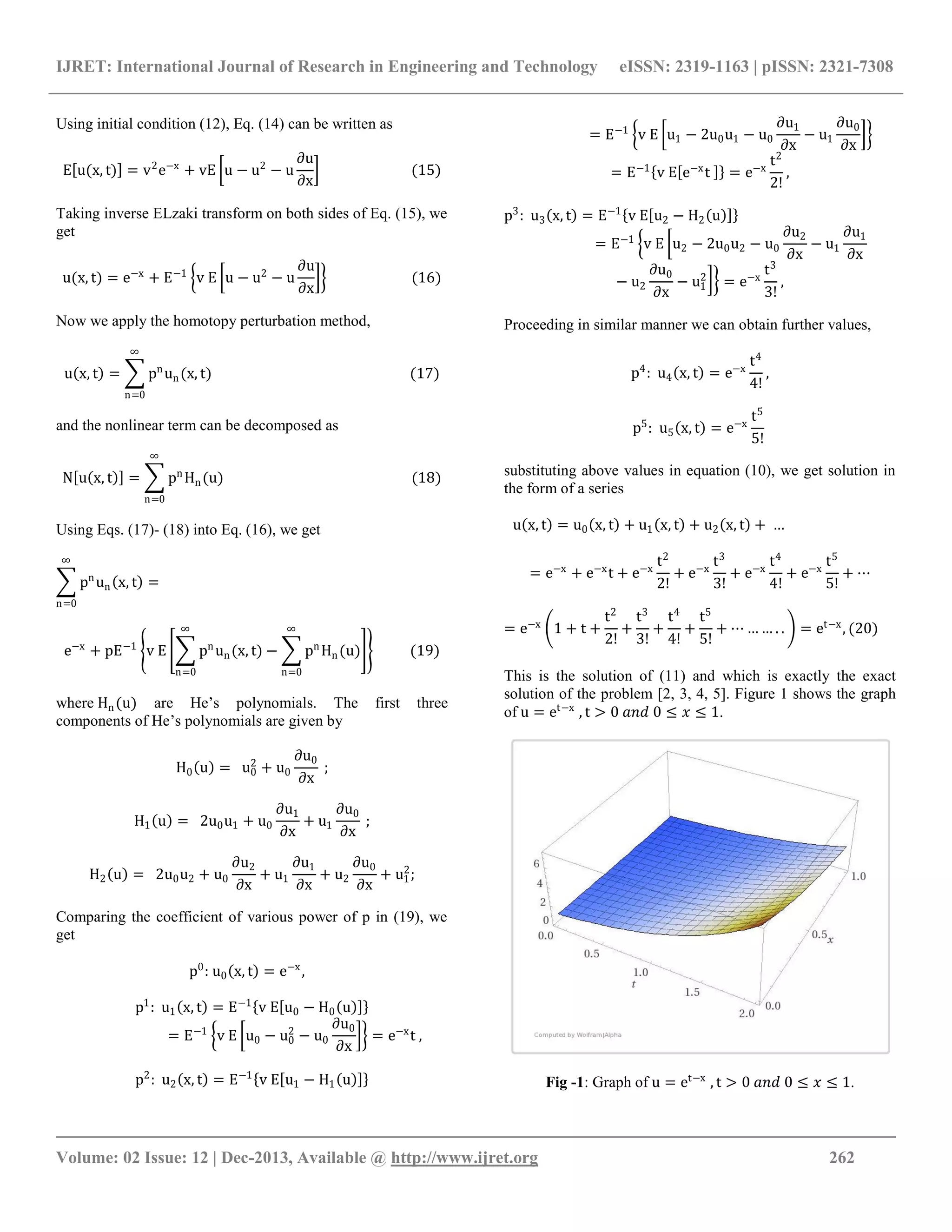 Elzaki transform homotopy perturbation method for solving gas dynamics equation | PDF | Web ...