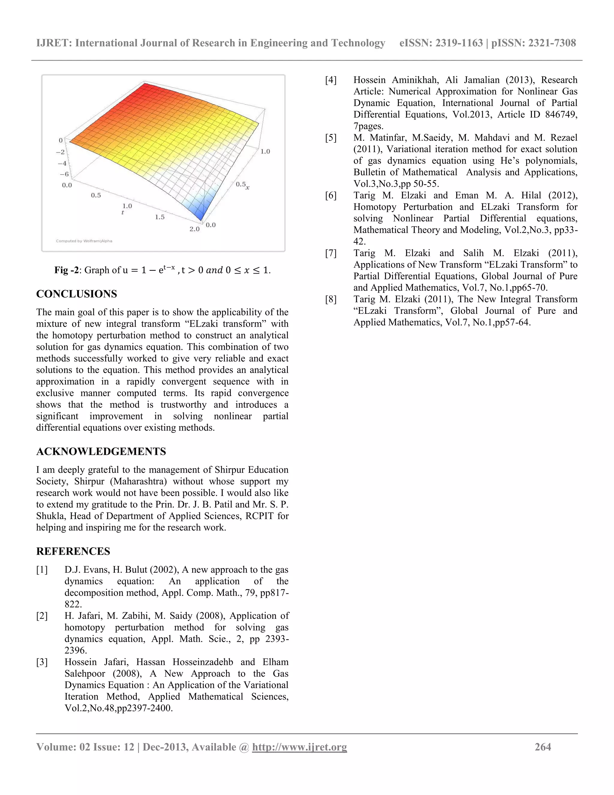Elzaki Transform Homotopy Perturbation Method For Solving Gas Dynamics