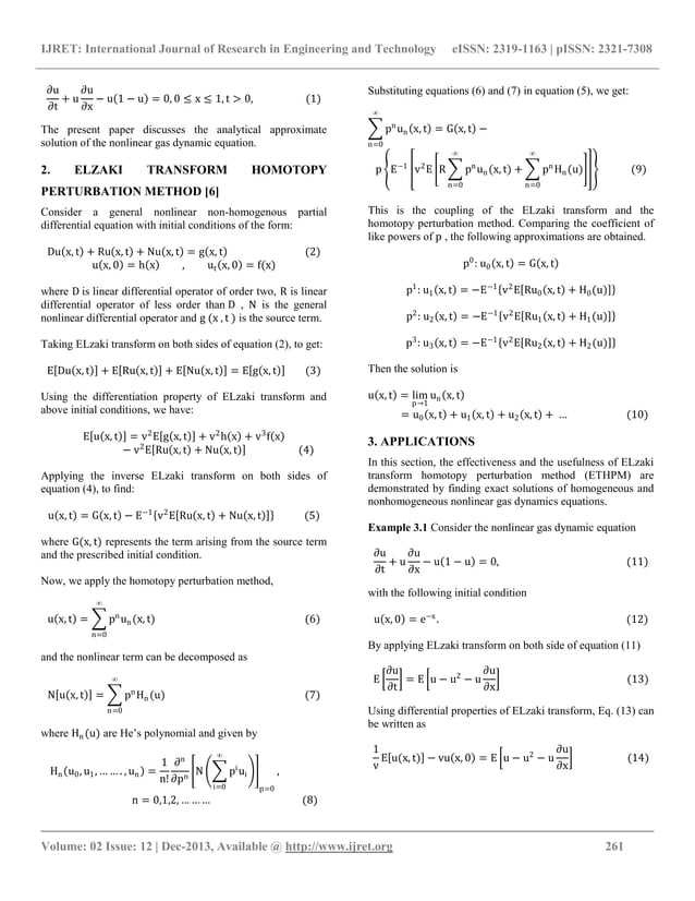 Elzaki transform homotopy perturbation method for solving gas dynamics equation | PDF | Web ...