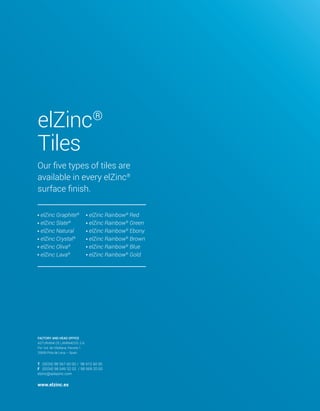 elZinc Tiles for architectural roofing and facade design | PDF