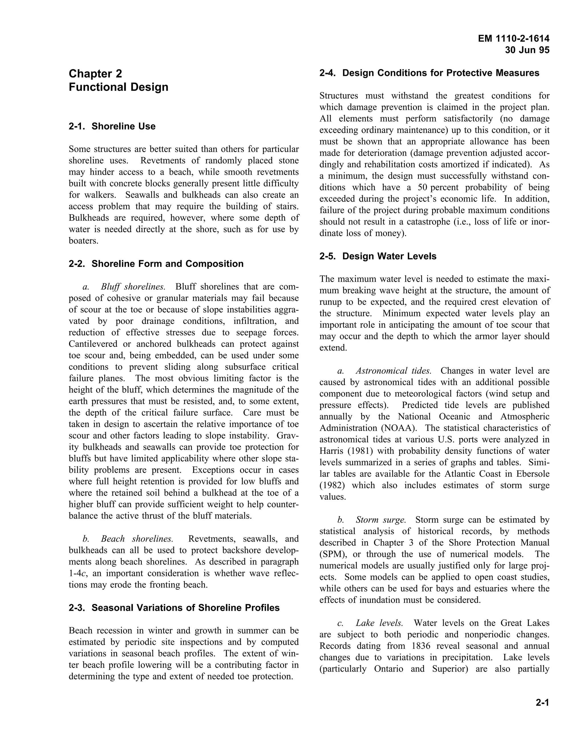 Em 1110-2-1614 design of coastal revetments,seawalls, and bulkheads | PDF