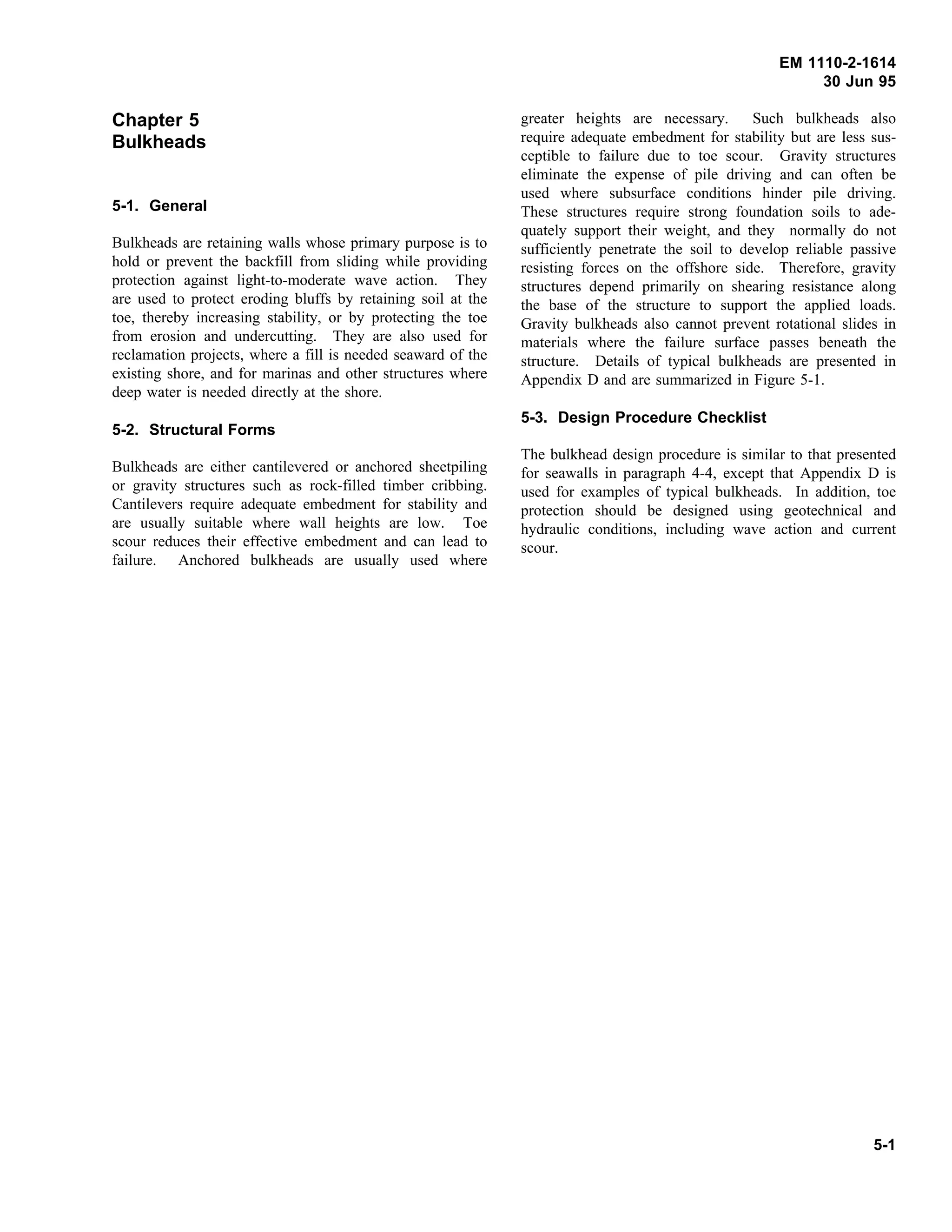 Em 1110-2-1614 design of coastal revetments,seawalls, and bulkheads | PDF