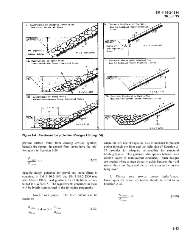 Em 1110-2-1614 design of coastal revetments,seawalls, and bulkheads | PDF