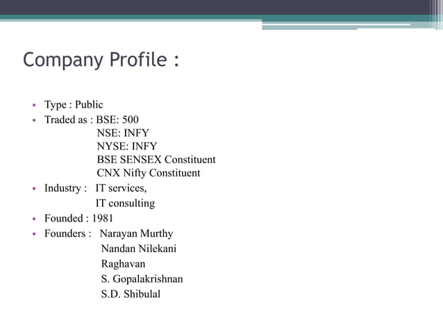 overview of infosys co | PPTX | Non-Profit Organizations | Industries