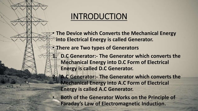 PPT on DC GENERATORS related to basic electrical engineering class | PPTX