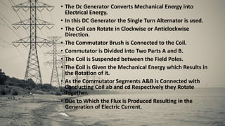 PPT on DC GENERATORS related to basic electrical engineering class | PPTX