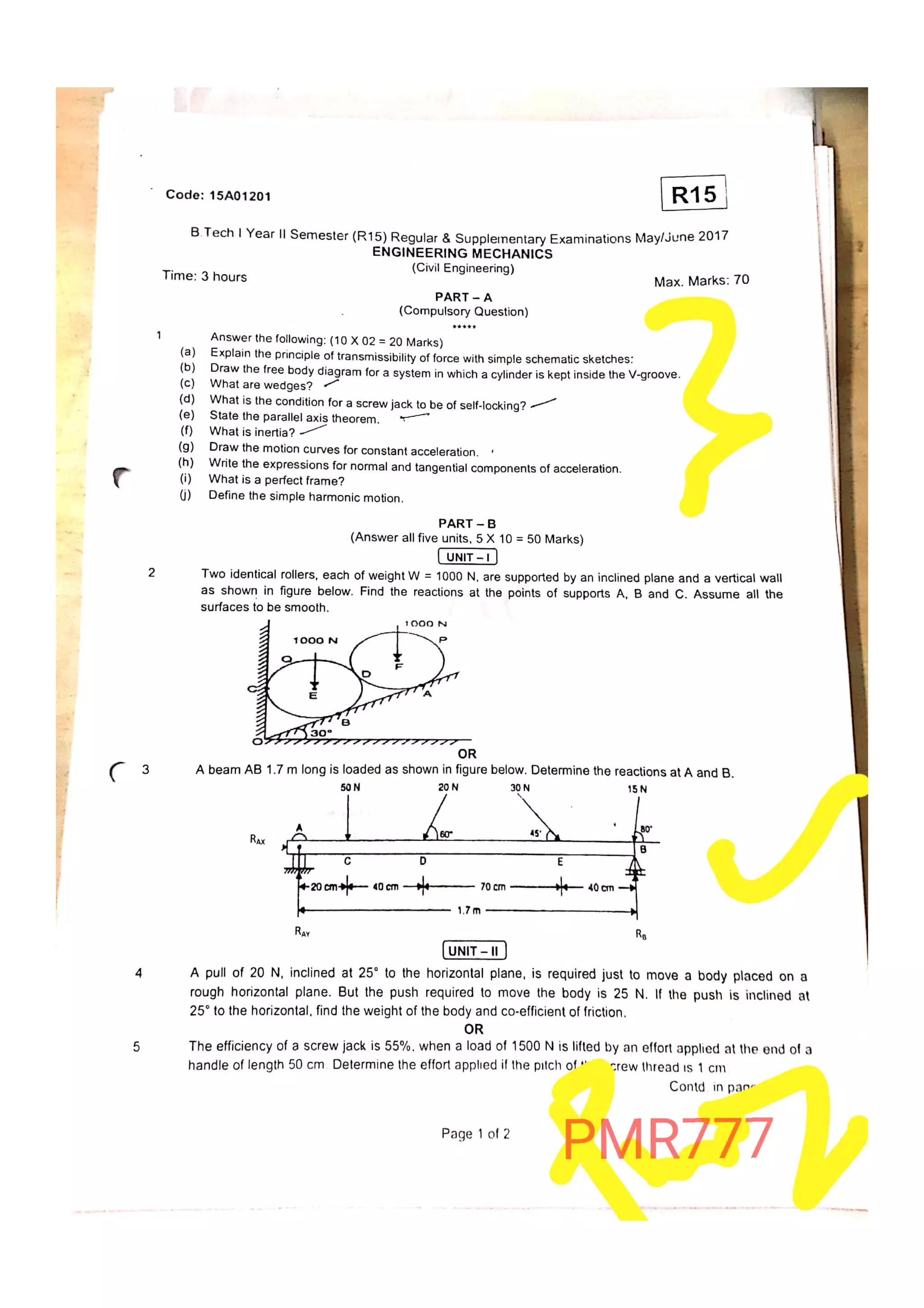 Engineering Mechanics Lecture notes R15,R19,R20 Syllabus from SREC ...