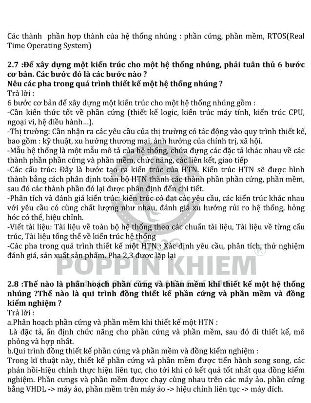 Giải ngân hàng Hệ thống nhúng PTIT - thầy Cước | PDF