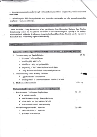 Em 501 introduction to business-course outline | PDF