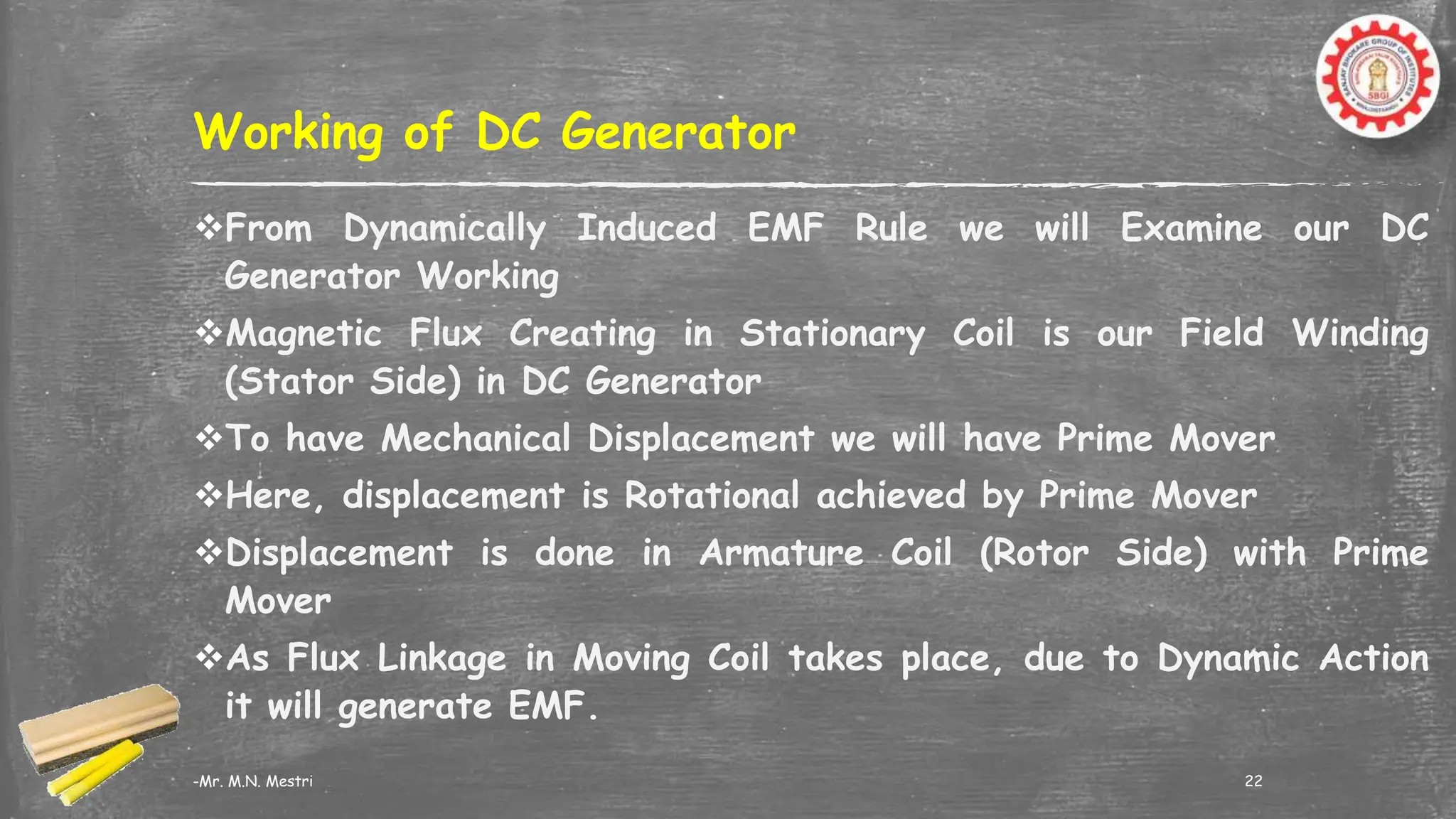 EM-I 4th Chapter DC Generator basic concepts | PPTX