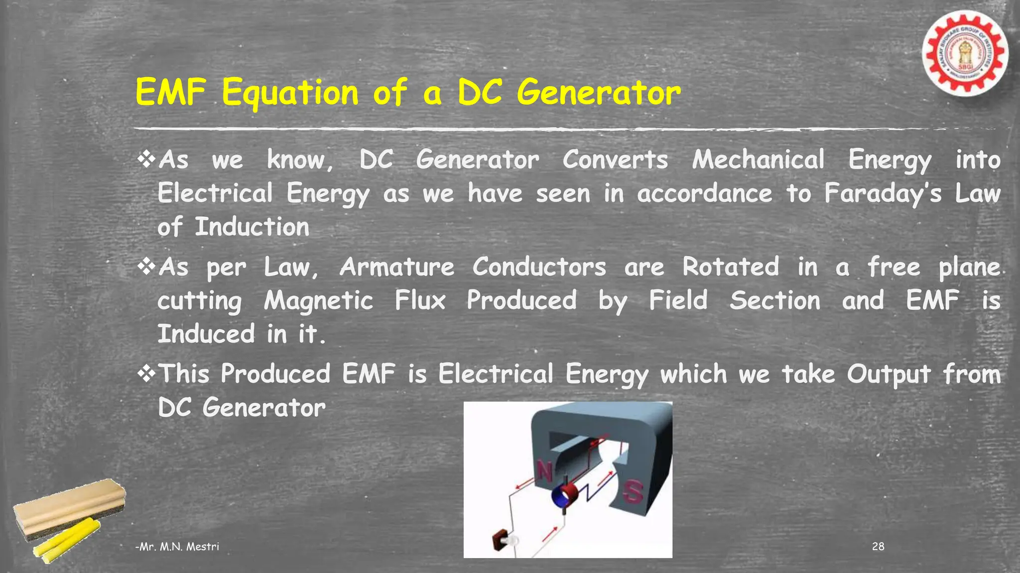 EM-I 4th Chapter DC Generator basic concepts | PPT