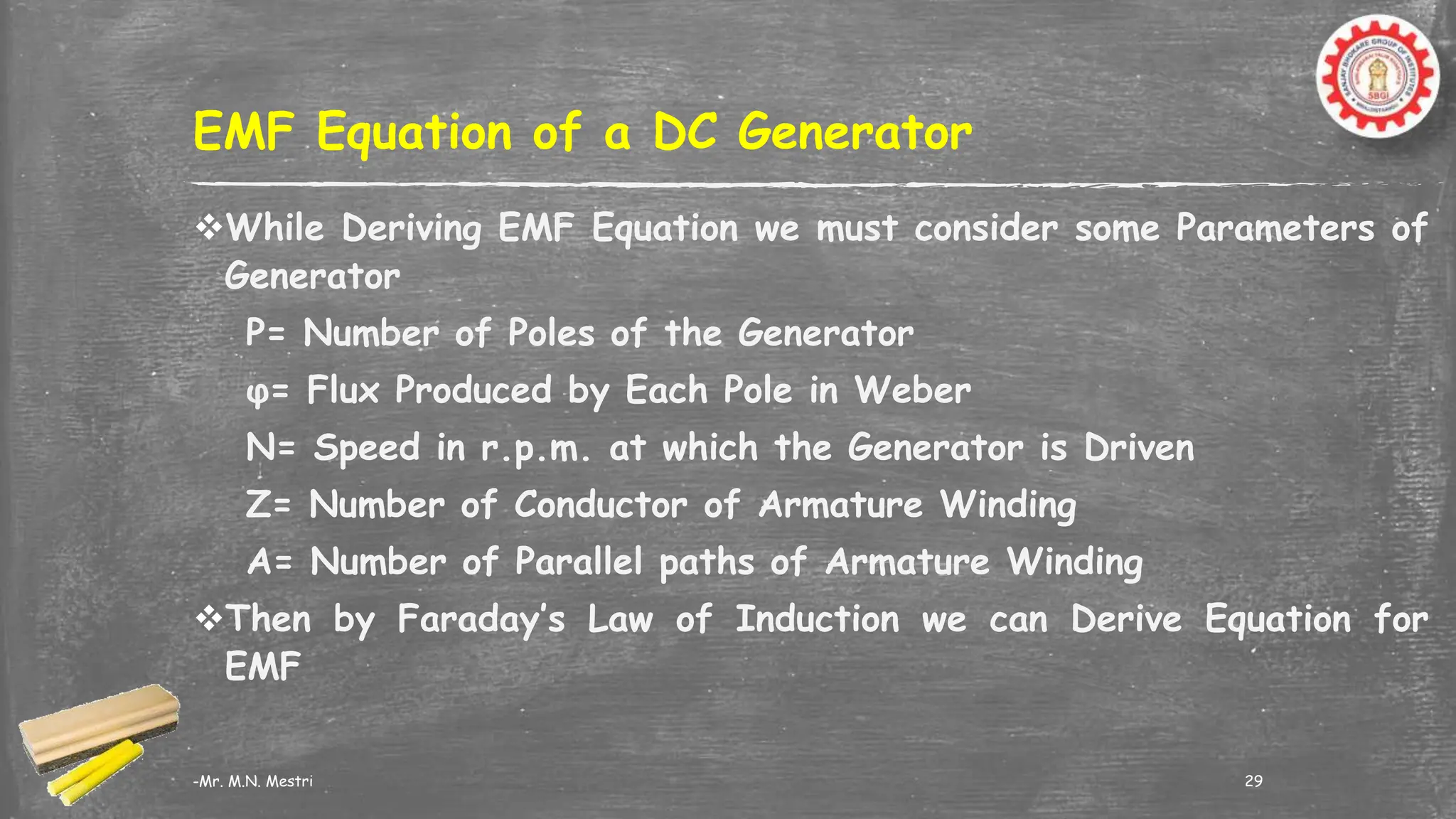 EM-I 4th Chapter DC Generator basic concepts | PPTX