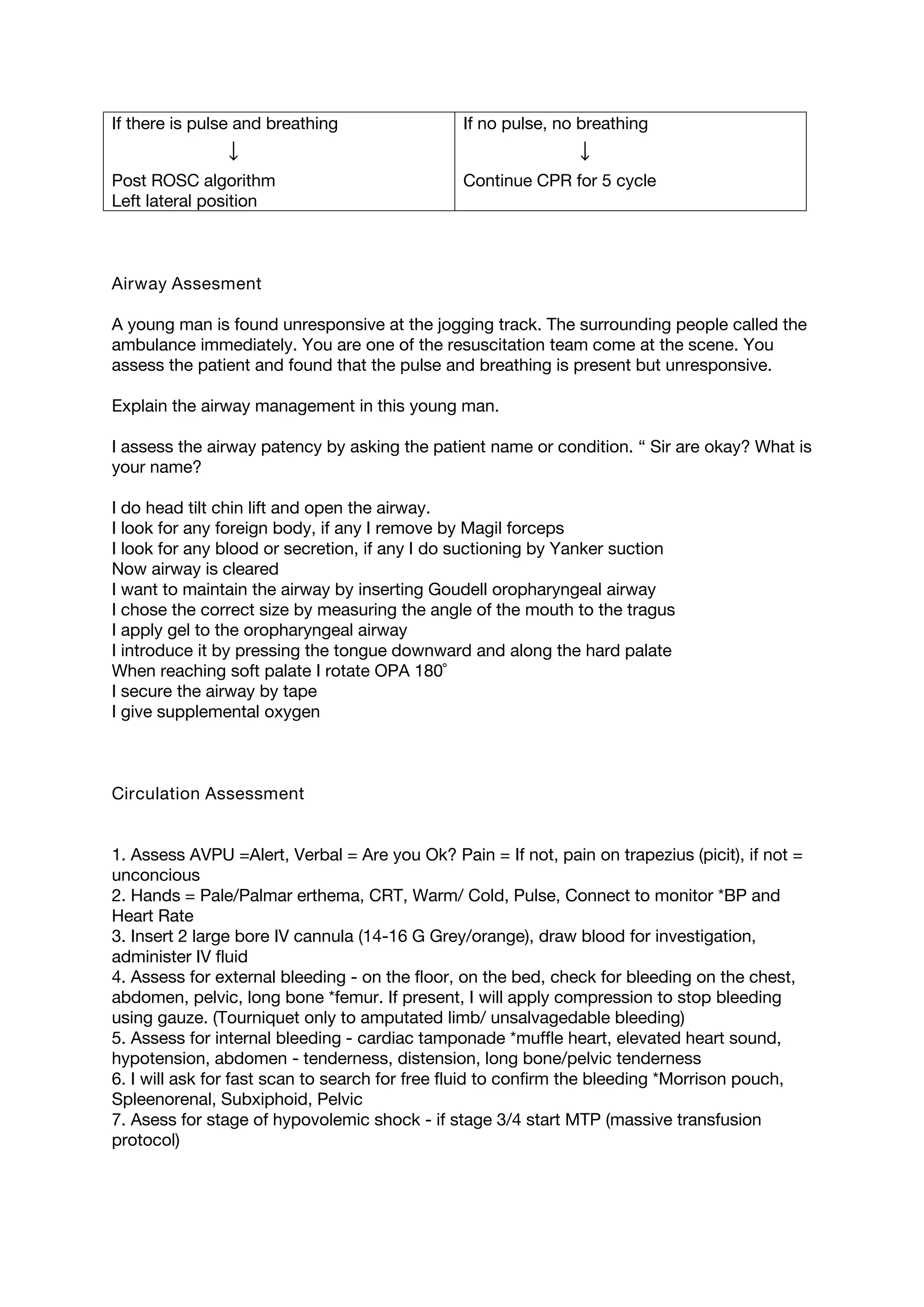 Em osce defib, bls, cpr, abcd | PDF