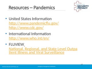 EM - Pandemic Preparedness - Module 8 Powerpoint Presentation | PPT