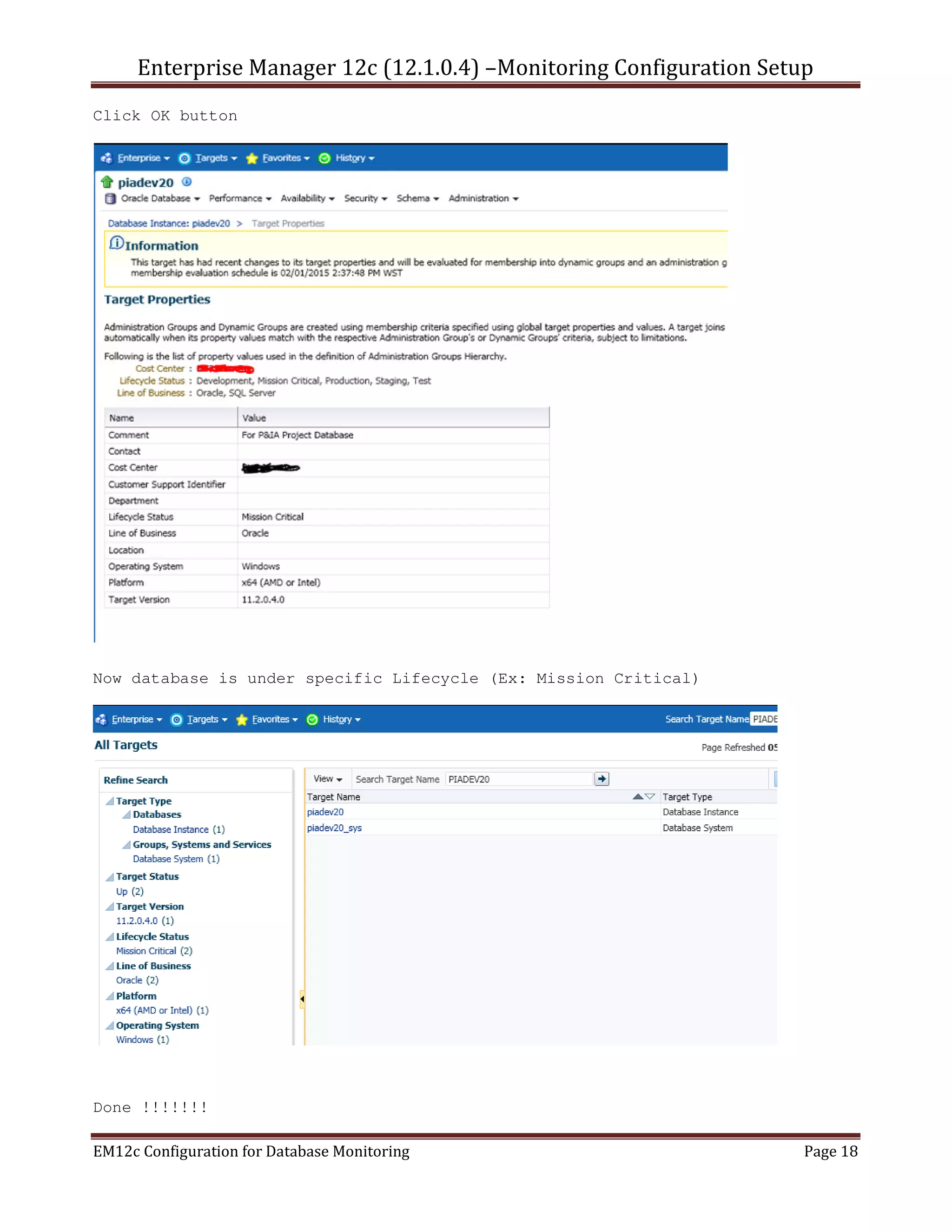 EM12c Configuration Setup - Step by Step | PDF