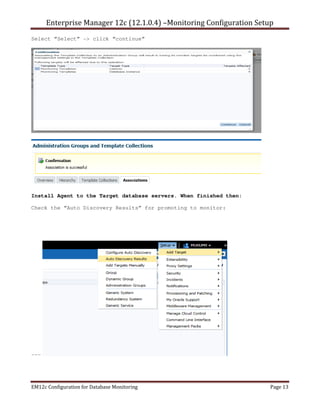 EM12c Configuration Setup - Step by Step | PDF