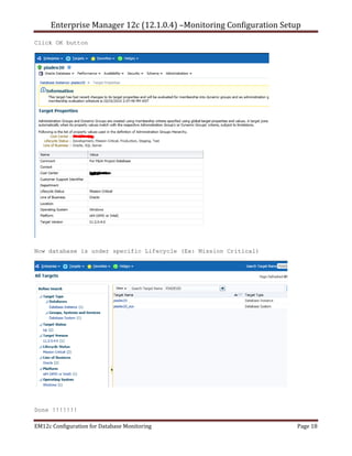 EM12c Configuration Setup - Step by Step | PDF