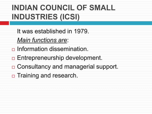 institutional support in Entrepreneurship | PPTX