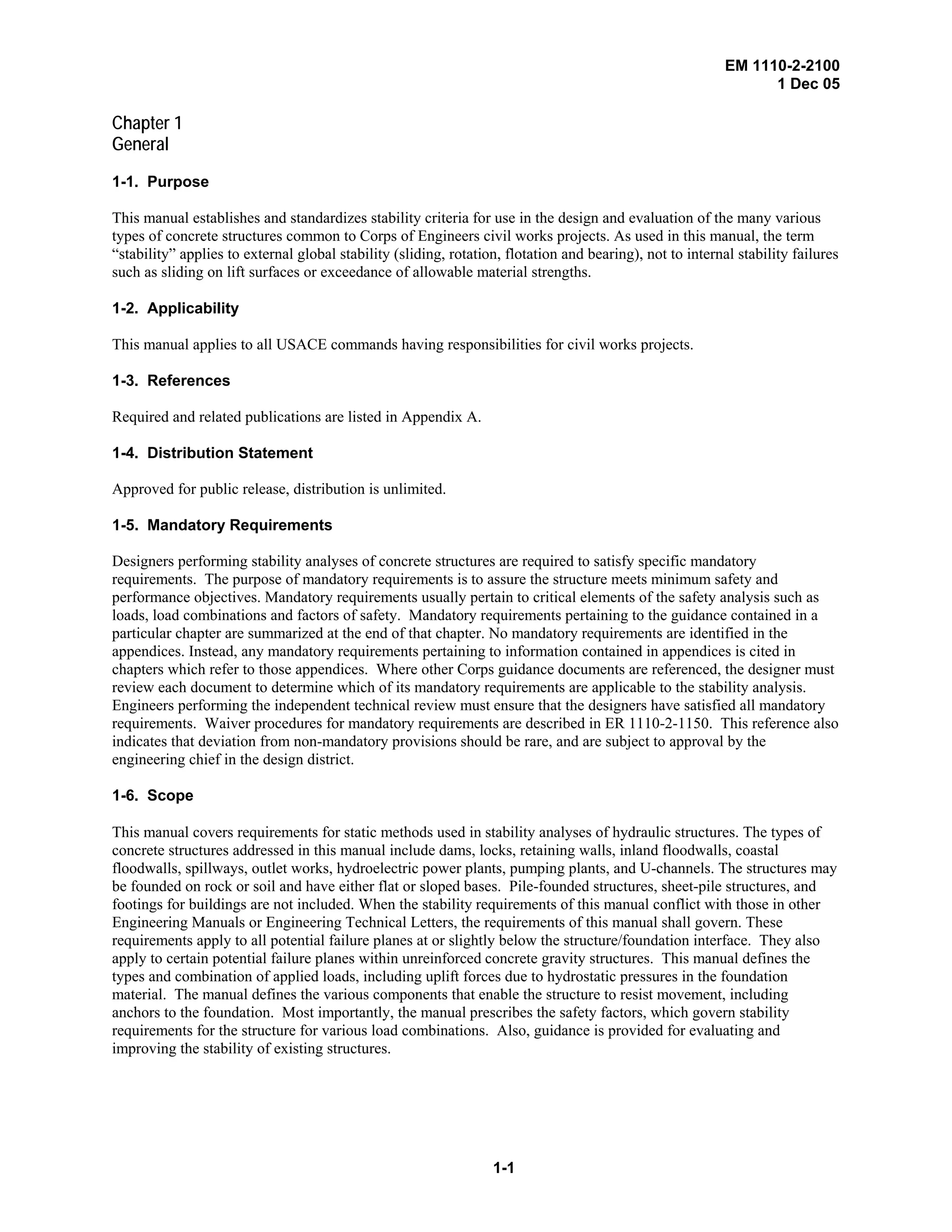 EM_1110-2-2100 STABILITY ANALYSIS OF CONCRETE STRUCTURES | PDF