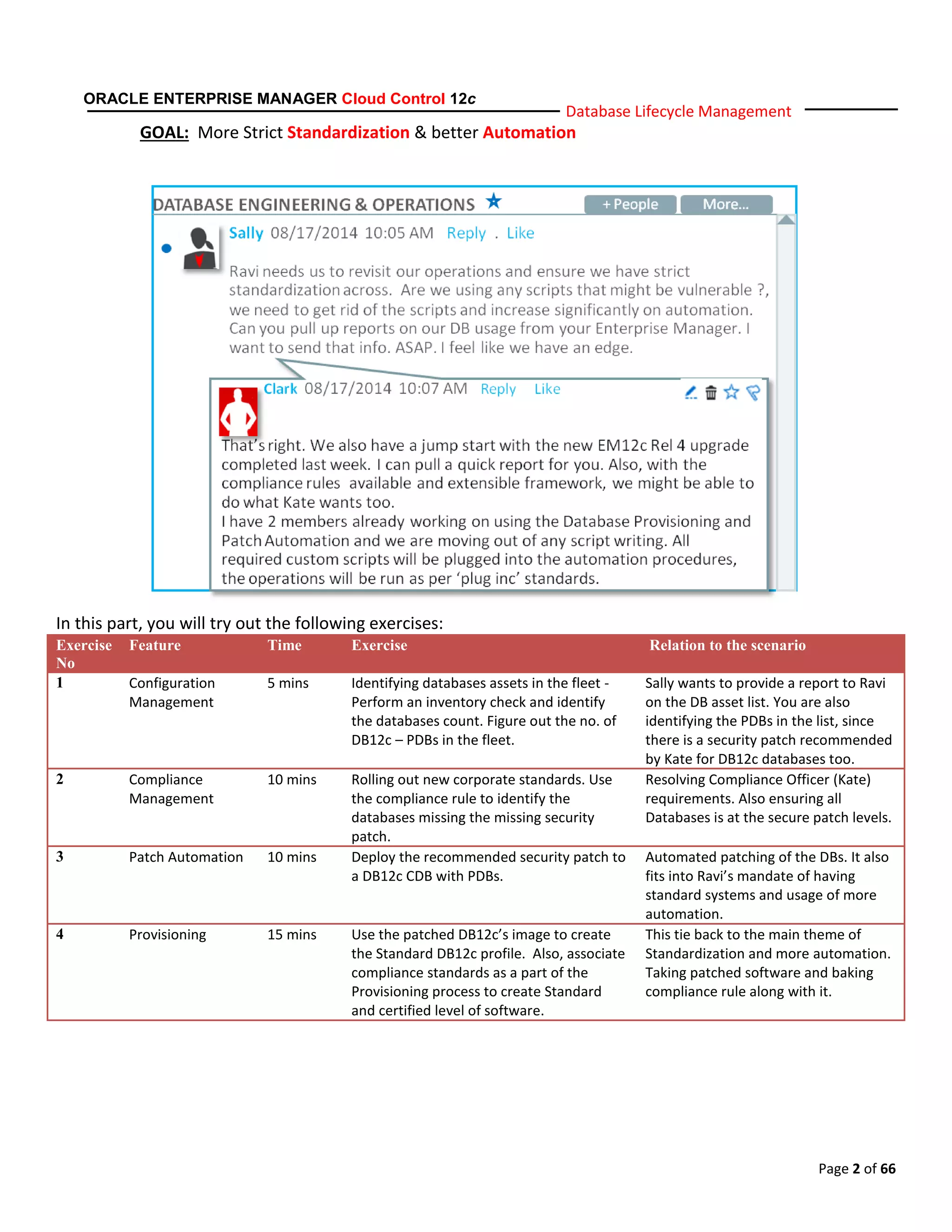Database Lifecycle Management and Cloud Management - Hands on Lab (OOW2014) | PDF | Databases ...