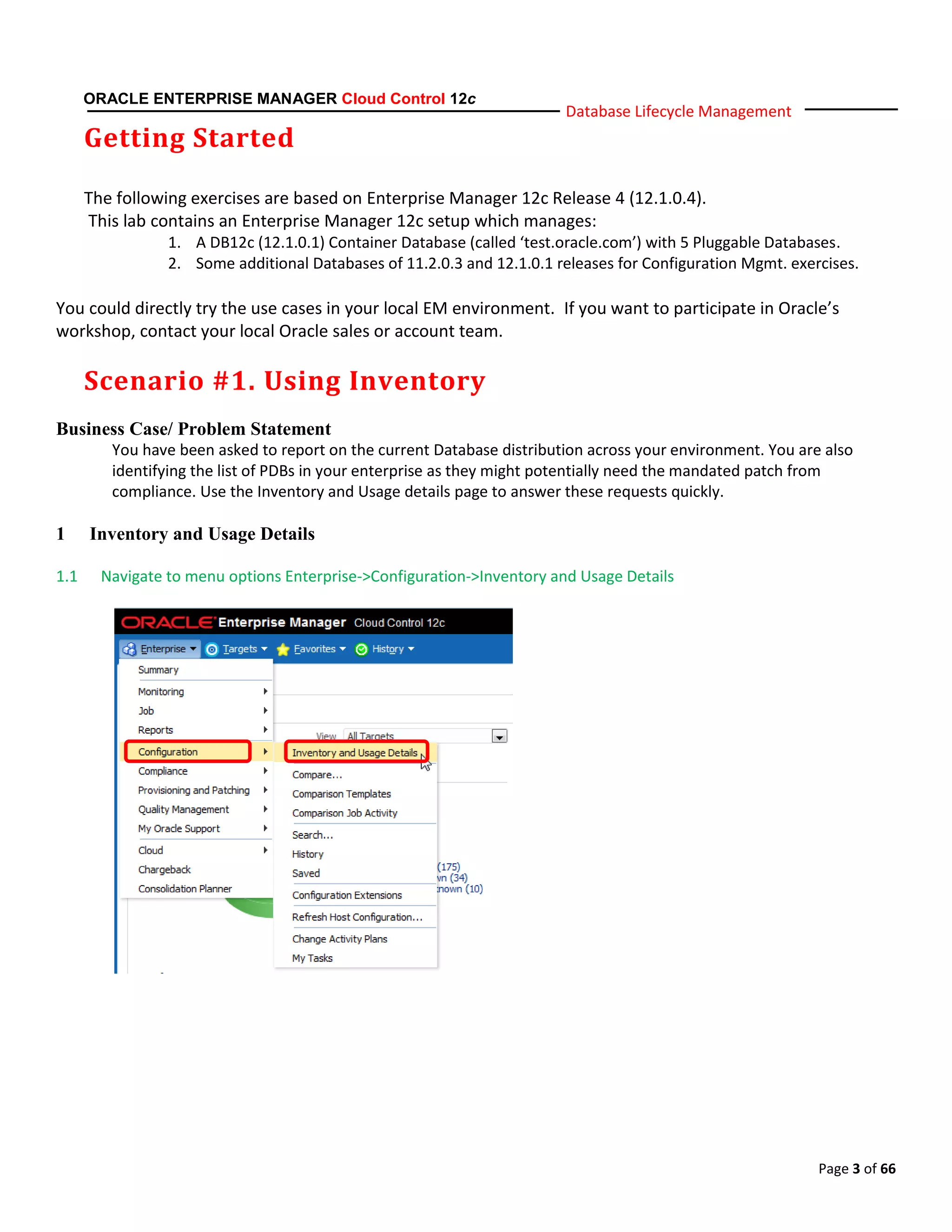 Database Lifecycle Management and Cloud Management - Hands on Lab (OOW2014) | PDF | Databases ...
