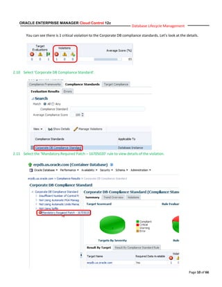 Database Lifecycle Management and Cloud Management - Hands on Lab (OOW2014) | PDF