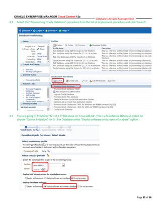 Database Lifecycle Management and Cloud Management - Hands on Lab (OOW2014) | PDF