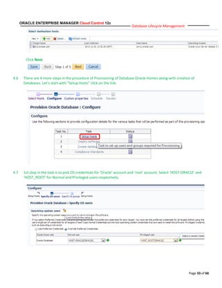 Database Lifecycle Management and Cloud Management - Hands on Lab (OOW2014) | PDF | Databases ...