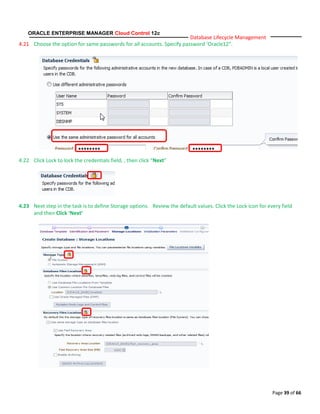 Database Lifecycle Management and Cloud Management - Hands on Lab (OOW2014) | PDF
