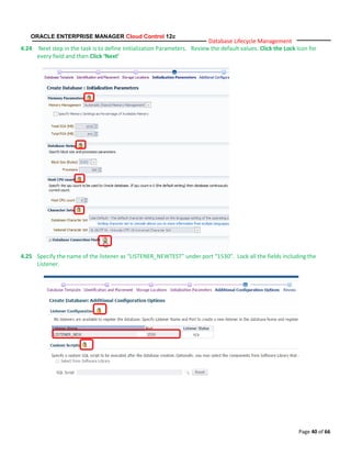 Database Lifecycle Management and Cloud Management - Hands on Lab (OOW2014) | PDF