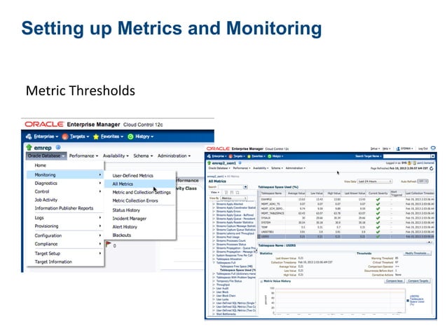 Oracle Enteprise Manager Cloud Control 12c - Setting Up Metrics and Monitoring (Top 10 Features ...