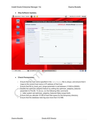 Oracle Enterprise manager 13c Installation | PDF | Operating Systems | Computer Software and ...