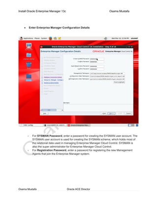 Oracle Enterprise manager 13c Installation | PDF | Operating Systems | Computer Software and ...