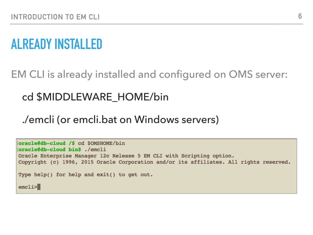 Enterprise Manager: Write powerful scripts with EMCLI | PDF | Operating Systems | Computer ...