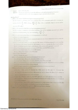 ELECTRICAL MACHINE LAB MANUAL PART 1 | PDF