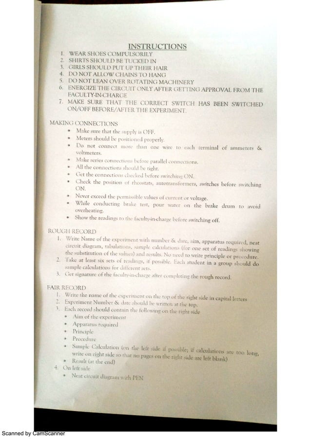 ELECTRICAL MACHINE LAB MANUAL PART 1 | PDF