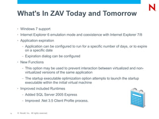 Protecting the Desktop with Novell ZENworks Application Virtualization ...