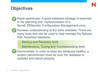 Novell ZENworks Configuration Management Database Management | PPT