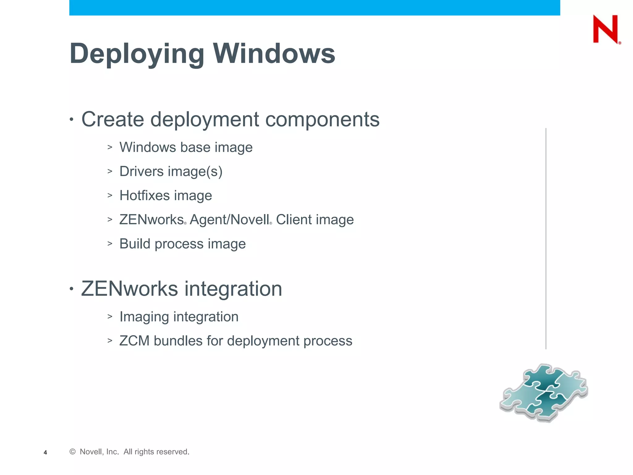 Windows 7 Deployment with Novell ZENworks Configuration Management and ENGL Imaging Toolkit | PDF