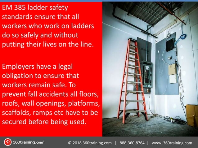 EM 385 Guide: Ladder Safety - Slideshow | PPTX